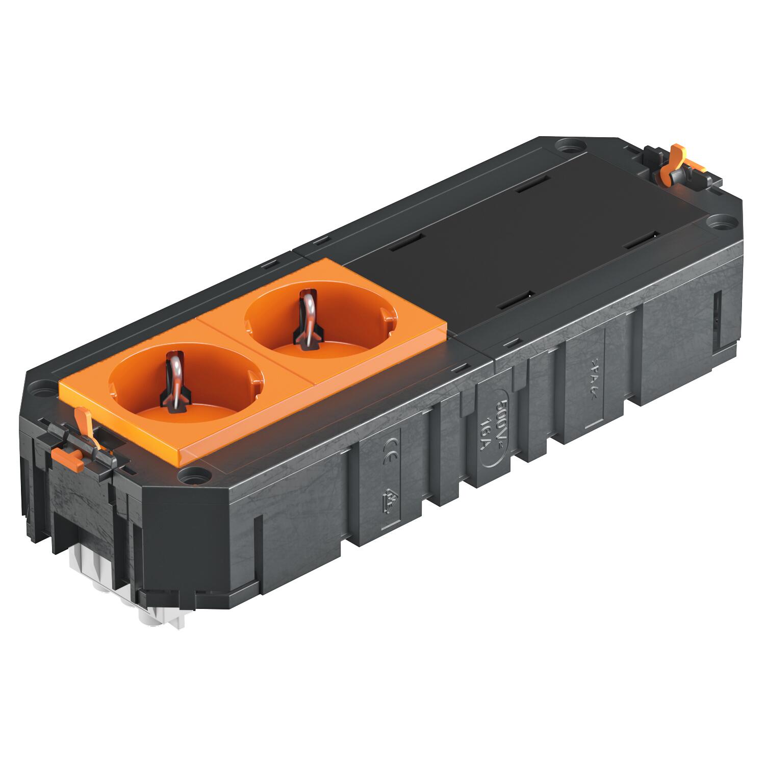UTC4 avec 2 prises de courant à contact de protection, orange | OBO
